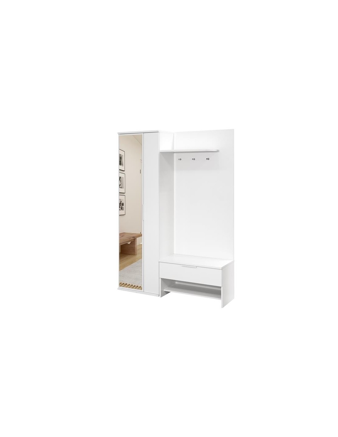 Stilvolle Garderobe Wei Mit Spiegel Fotos