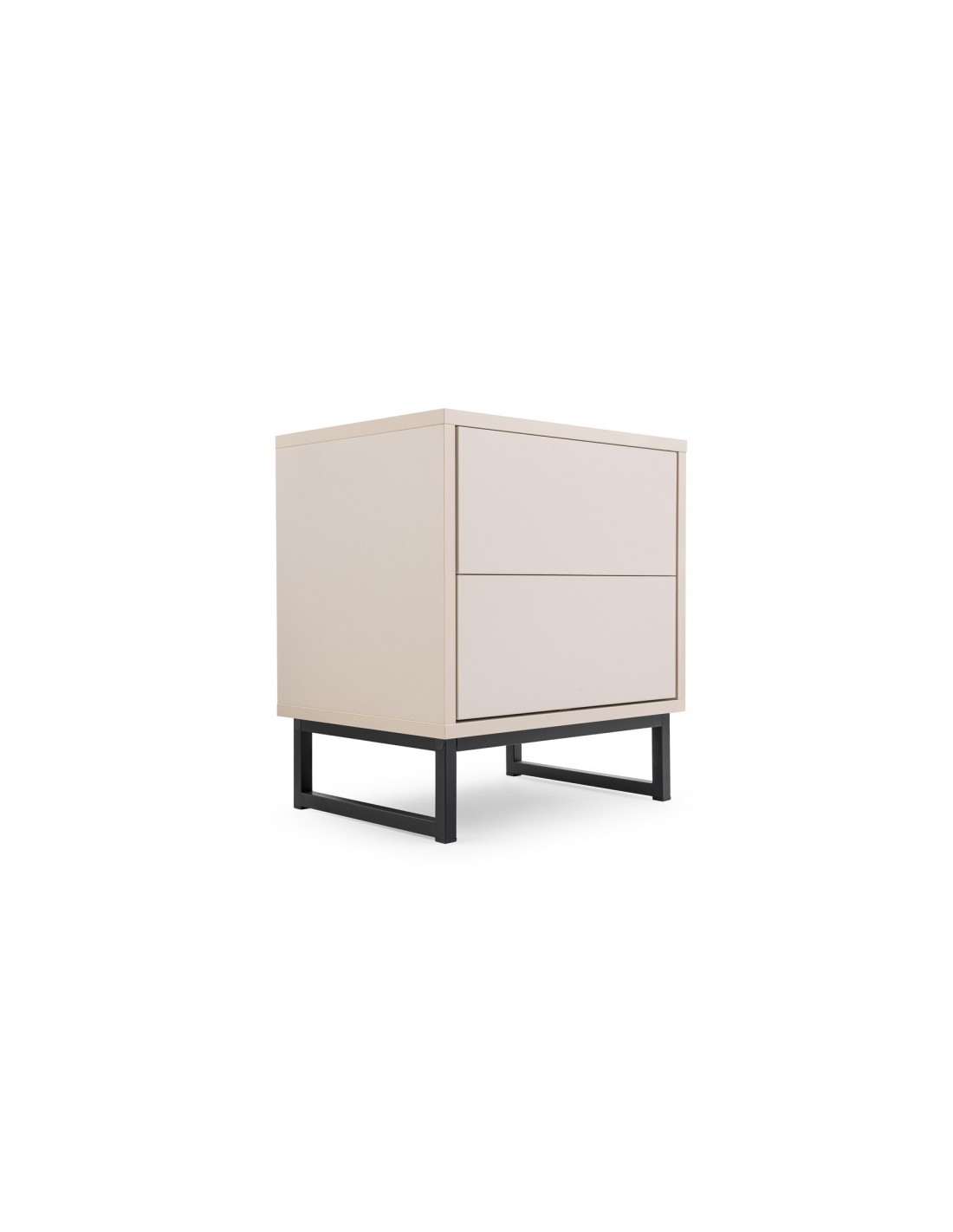 Nachttisch beige mit schwarzem Gestell GENUA Online-Möbelhaus BETTSO